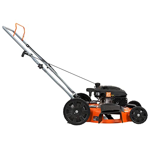 YARDMAX 21 in. 170cc 2-in-1 Gas Walk Behind Push Lawn Mower with High ...
