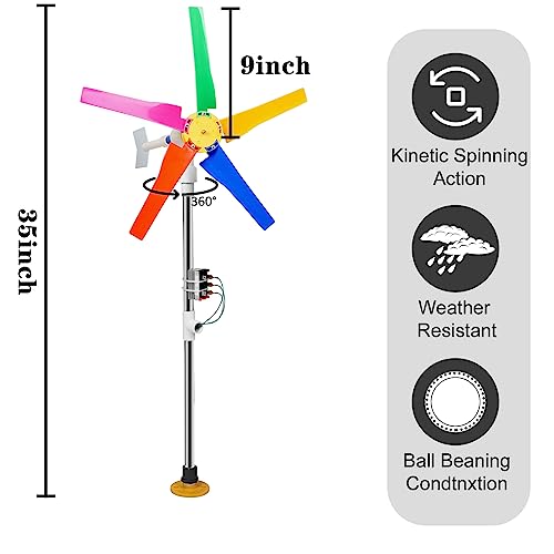 DIY Small Wind Turbine Generator Kit and Light Strip for Backyard Deco ...