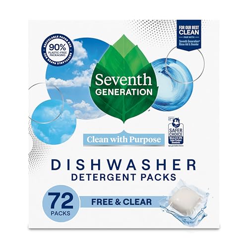 Seventh Generation Dishwasher Detergent Packs for sparkling dishes Fre ...