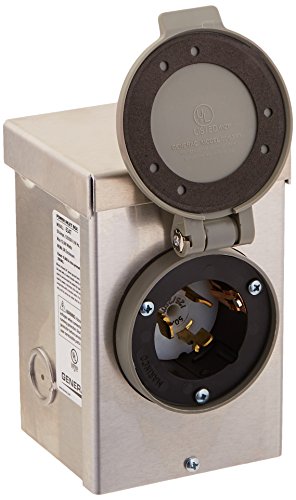 Generac 6347 50-Amp 125/250V Aluminum Power Inlet Box - Weather-Resist ...