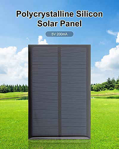 FellDen Micro Solar Panels with Wire, 5PCS 5V 200mA Photovoltaic Solar ...