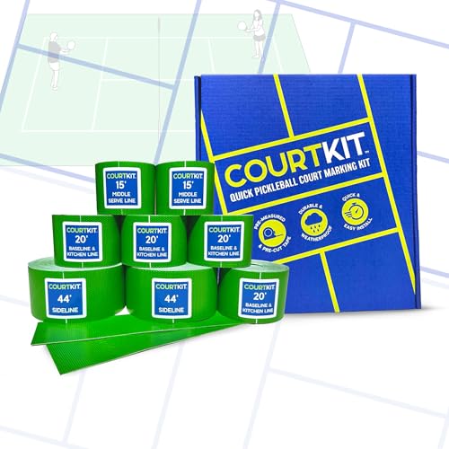 Pickleball Court Marking Kit | Pre-Measured, Pre-Cut, Ready-to-Apply P ...