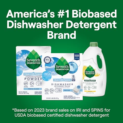 Seventh Generation Dishwasher Detergent Packs for sparkling dishes Fre ...