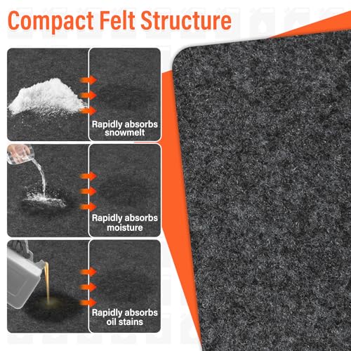 5 x 3 Ft Snow Blower Mat,Absorbent Snow Blower Floor Mat for Keep The ...