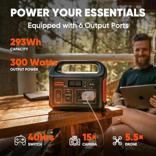 Jackery Solar Generator 300, 293Wh Backup Lithium Battery with 1XSolar ...