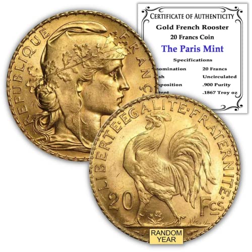 1899-1914 (Random Year) French Gold Rooster Coin Brilliant Uncirculate ...