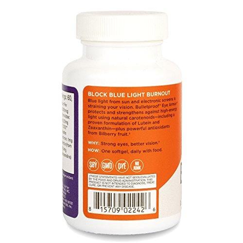 Bulletproof Eye Armor, Block Blue Light Burnout (60 Capsules) – Ultra ...