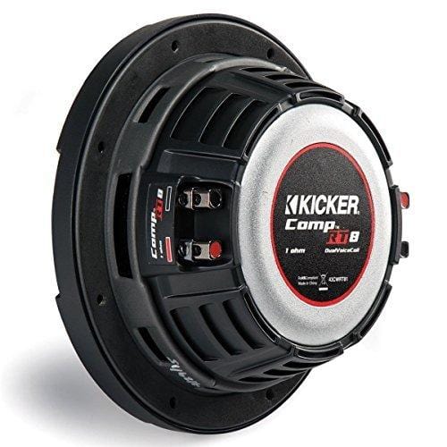 Kicker 8 Inch Dual 600 Watt CompRT 2 Ohm Shallow Slim Car Subwoofer ...