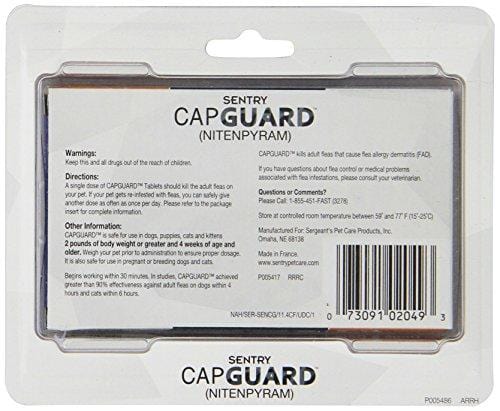 SENTRY Capguard (nitenpyram) Oral Flea Control Medication, 2-25 lbs, 6 ...