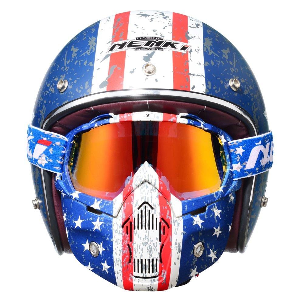 NENKI 3/4 Vintage Retro Motorcycle Helmet NK-628 for Moped Scooter wit ...