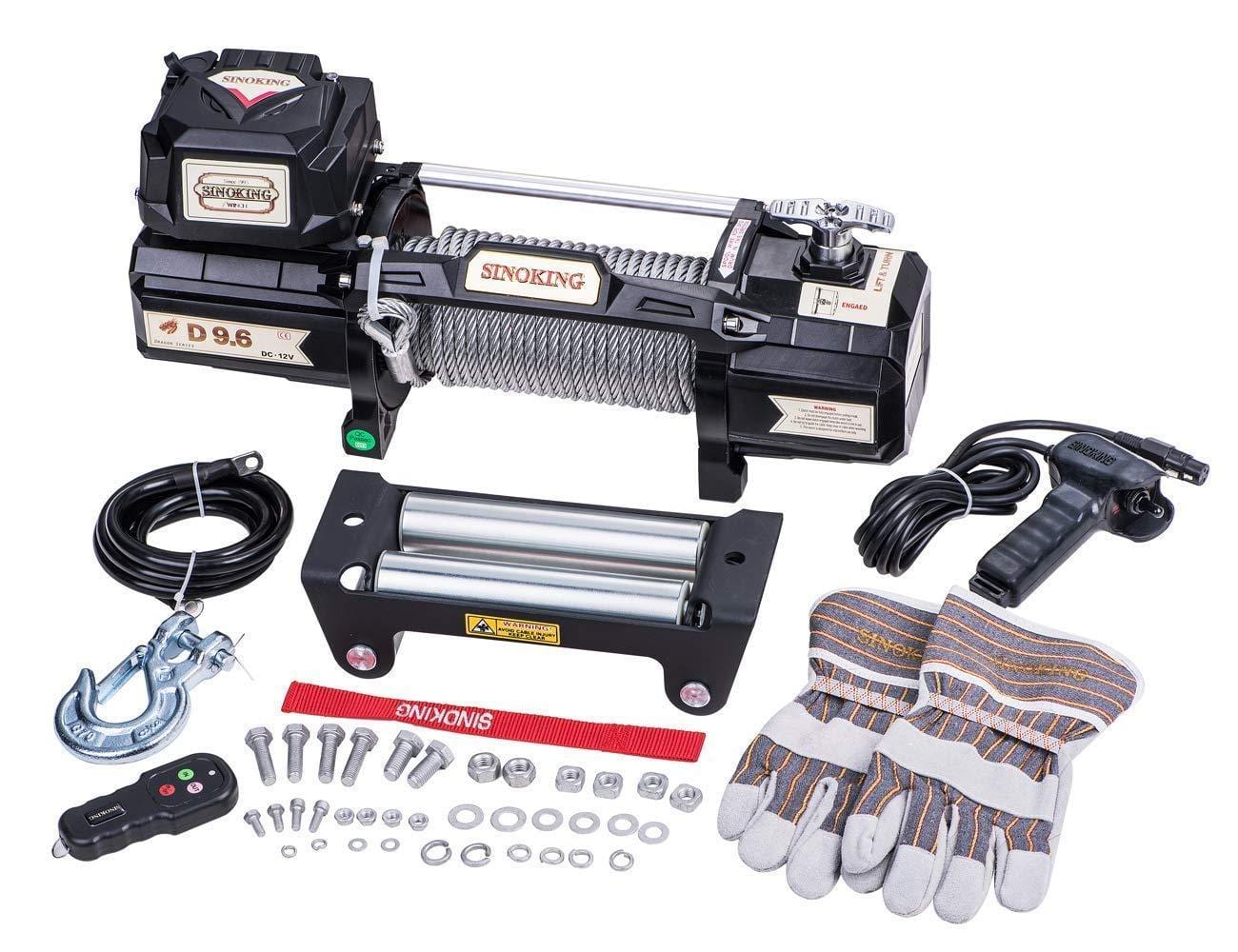 Sinoking 12VDC 9600LB/4354kg Electric Winch, Off-Road Winch with 5/16 ...