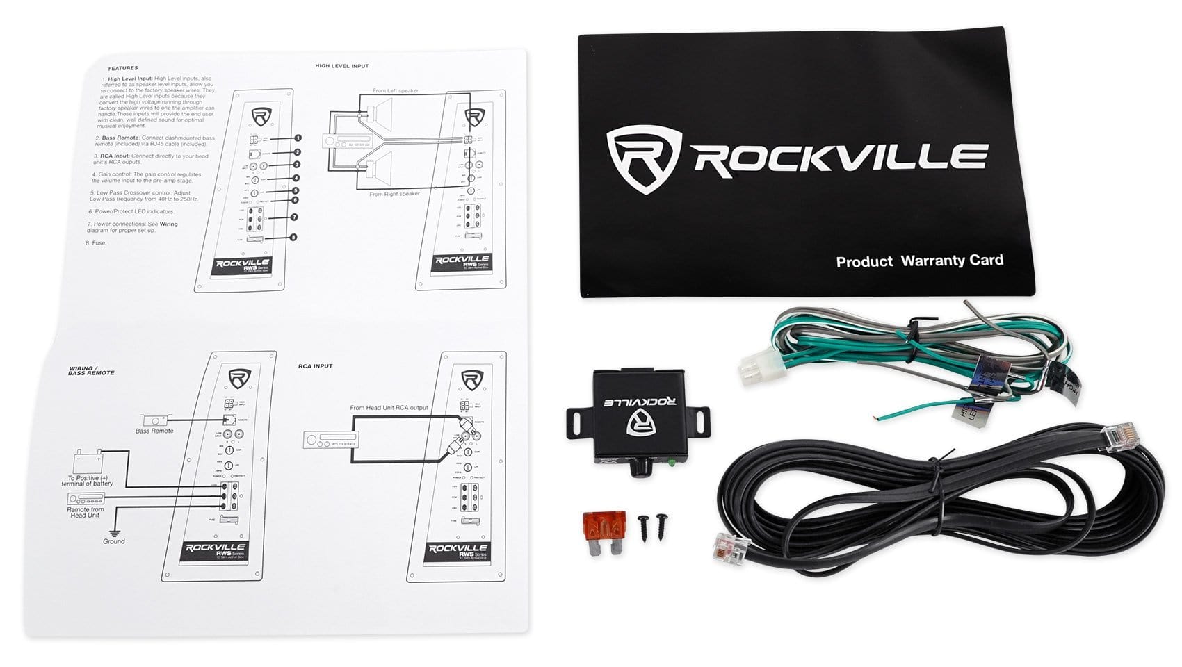 Rockville Rws12ca Slim 1200 Watt 12" Amplified Powered Car Subwoofer E ...