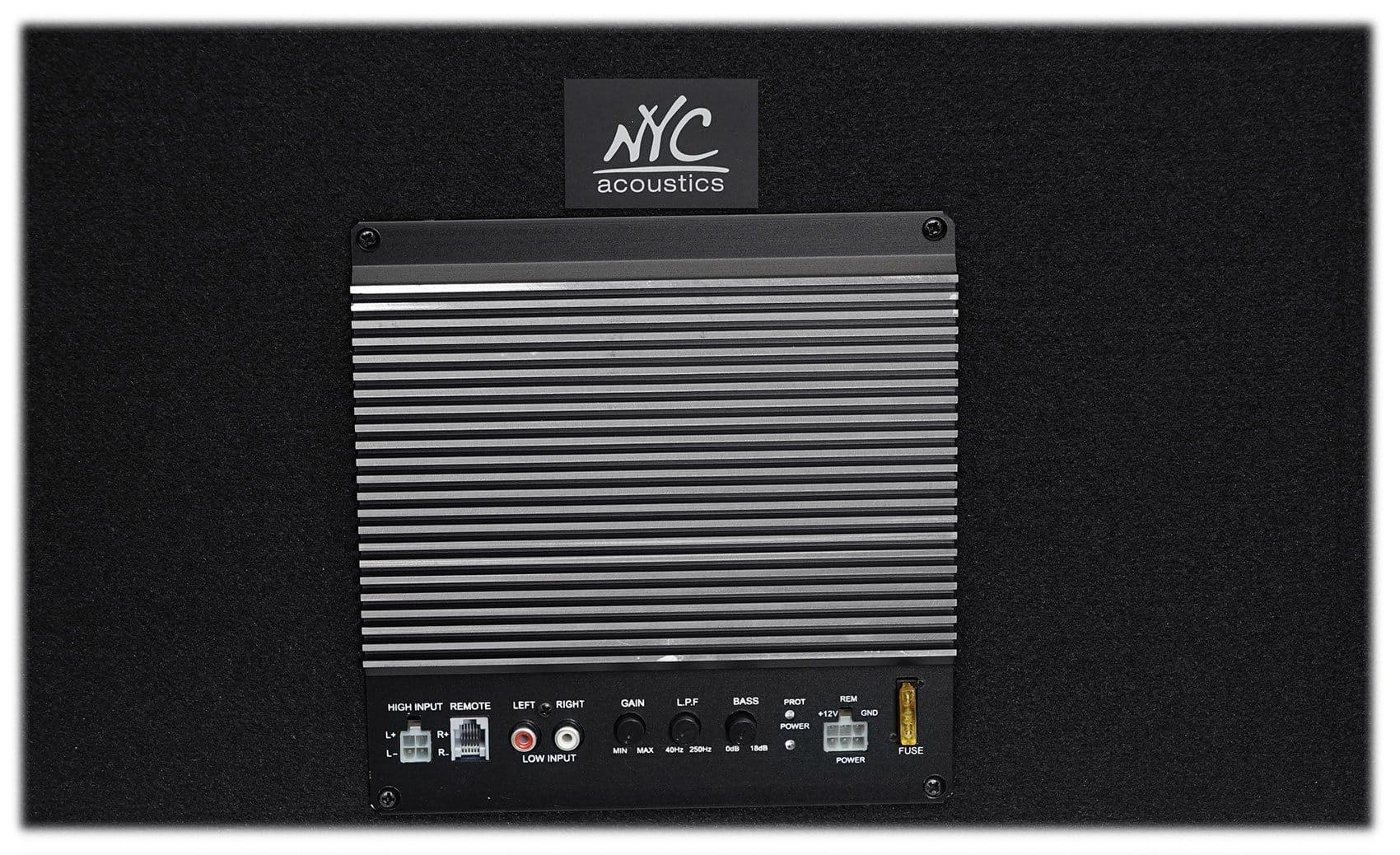 NYC Acoustics NSE12L 12" 1200W Powered/Amplified Car Subwoofer/Sub Enc ...
